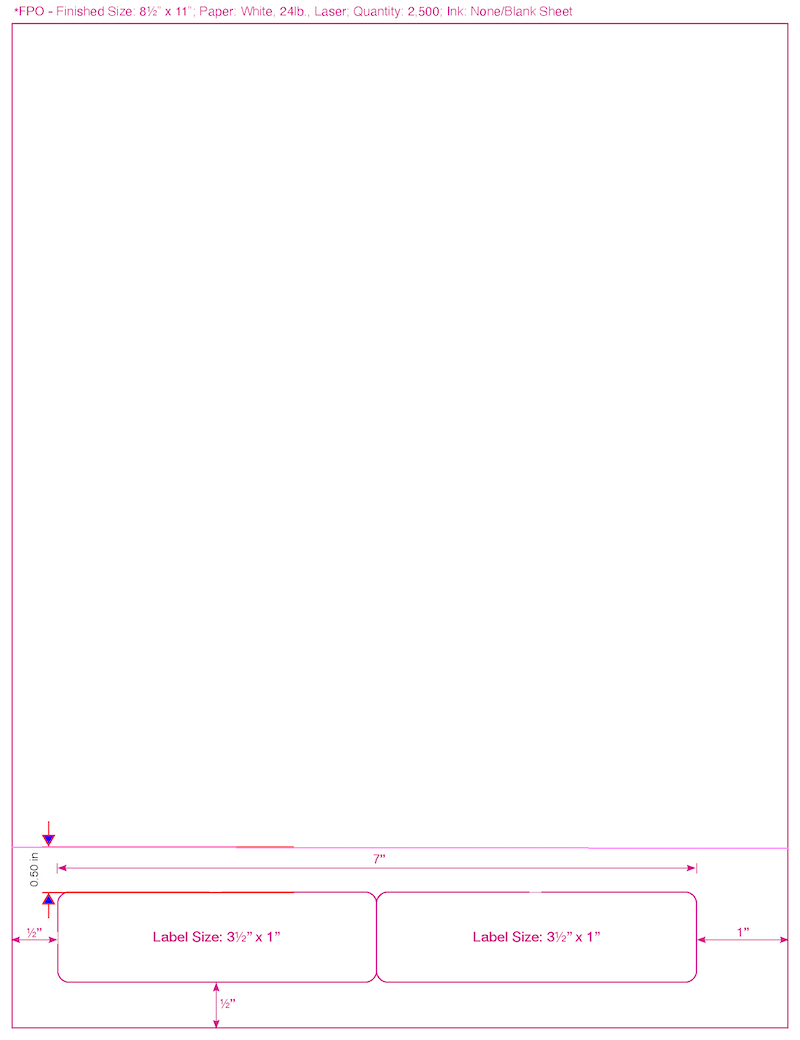 Full Label Sheet 8.5x11" with 2 kiss cut labels and full slit ...